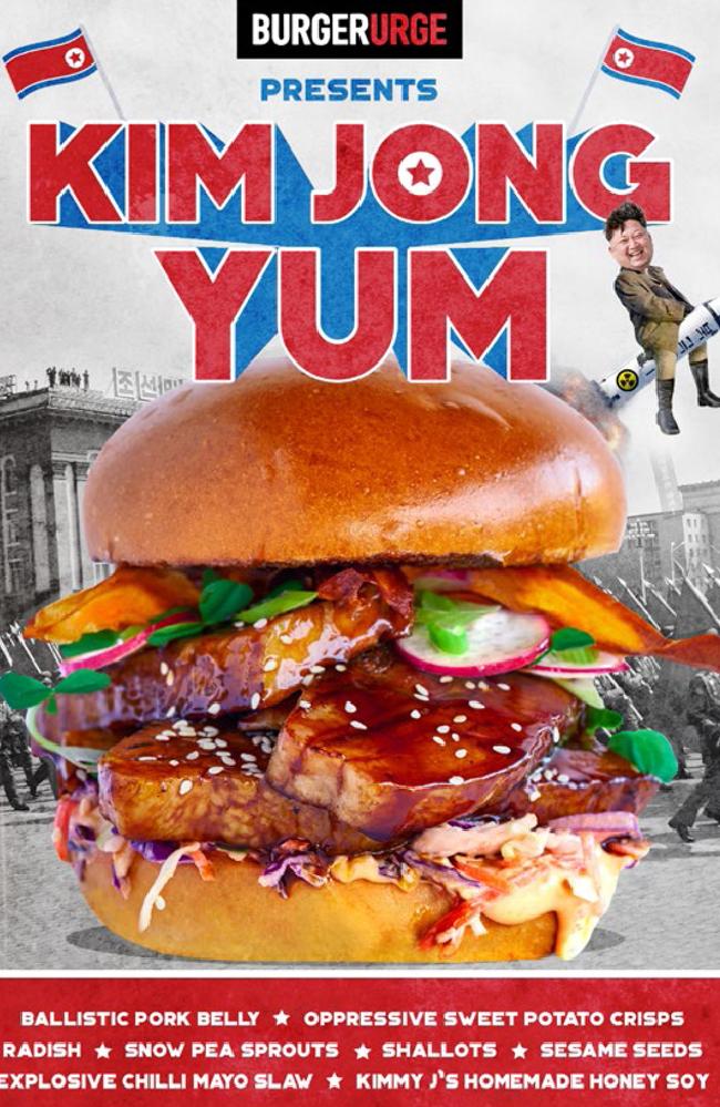 브리즈번서 탄생된 김정은 햄버거: ‘김정얌냠 버거(Kim Jong Yum burger)